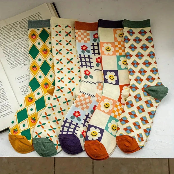 Cute Crew Socks & Diamond Pattern Socks for winter- KawaSocks